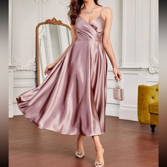 Dresses | Luxe Pearls Straps Party Formal Cami Dress | Poshmark